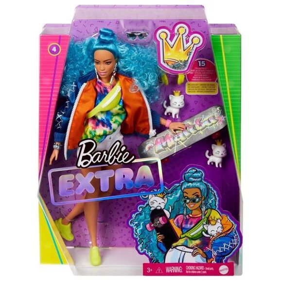 Mattel | Toys | Mattel Barbie Extra Doll 4 Accessories Blue Curly Curvy ...